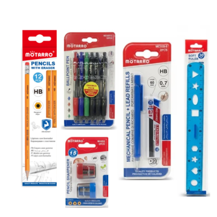 Motarro Stationery Bundle- Ruler, Sharpeners, Pens & Pencils | Shop ...