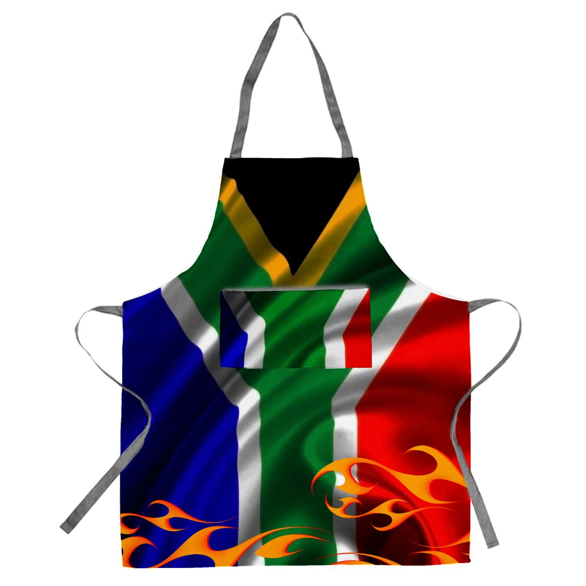 South African Flaming Flag Medium Length Apron | Shop Today. Get it ...