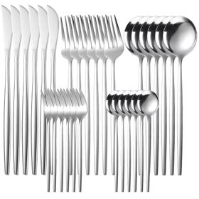 Home Multifunctional Stainless Steel Jumbo Dinnerware Cutlery Set Of 30 ...
