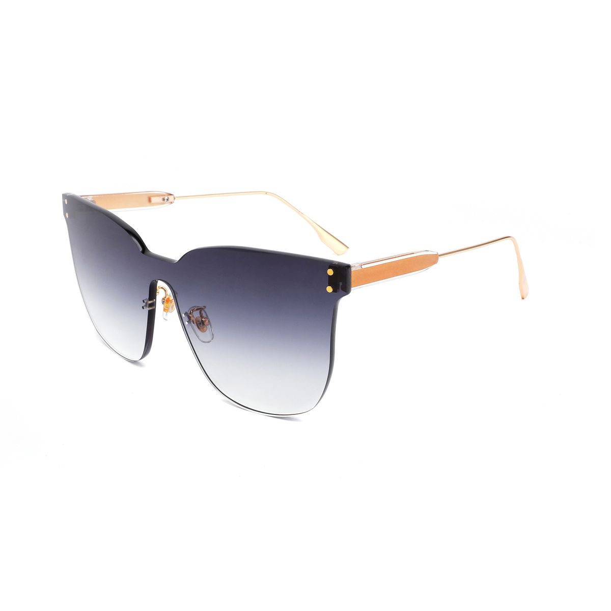 Sophie Moda-Stainless One Piece Cat-Eyed Sunglasses: Seamless ...