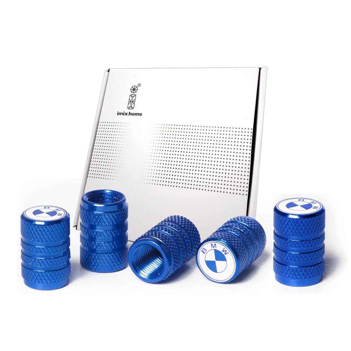 5PCS Knurled Texture Tyre Valve Caps with O Rubber Seal Compatable with ...