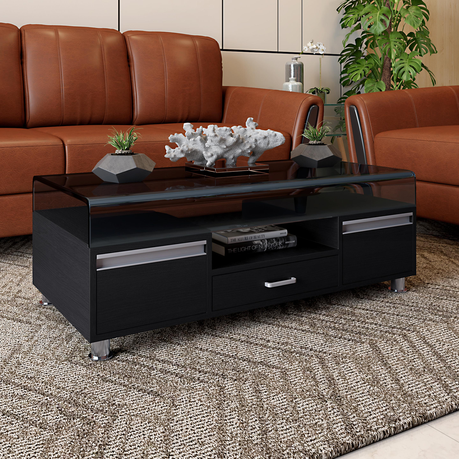 Coffee Tables Tempered Glass Top Wooden Base Black Colour Shop Today. Get it Tomorrow takealot