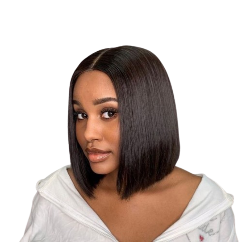 Beau Diva 13x4 Lace Front Wigs Straight Human Hair Wig Double Drawn Bob ...