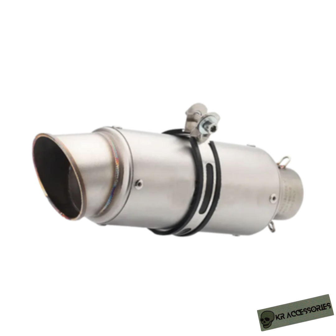 Silver Custom Motorcycle Short Exhaust - 60mm | Shop Today. Get it ...