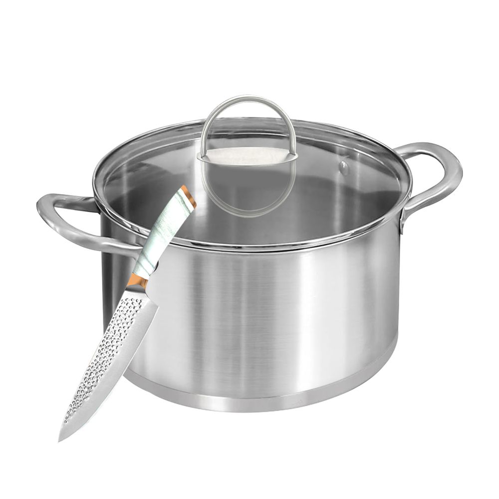 Hot Selling Stainless Steel Casserole Pot with Glass Lid - 4.7Ltr - Set ...