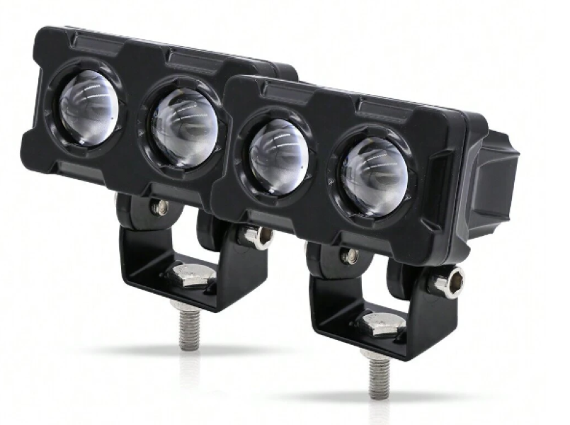 Motorcycle 20W LED Spotlights High And Low Beams Two-Color Lens 2Pcs ...