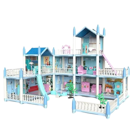 Blue Playhouse Dollhouse Set Villa Princess Castle Set | Shop Today ...