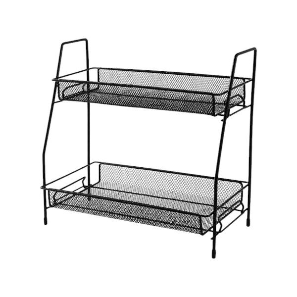 2-Tier Multi-Purpose Storage Rack With Non-Slip Base - Medium - Black ...