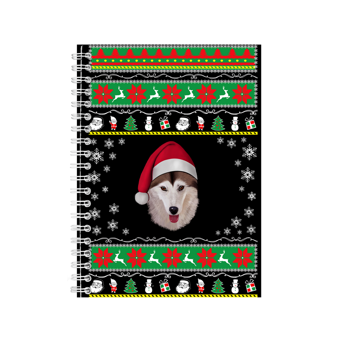 Husky Christmas Notebook - Fun Gift Idea - Writing Books Notepad Pad ...