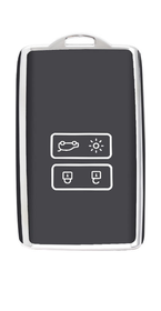 Premium Tpu Car Key Cover For Renault Black And Silver | Shop Today ...