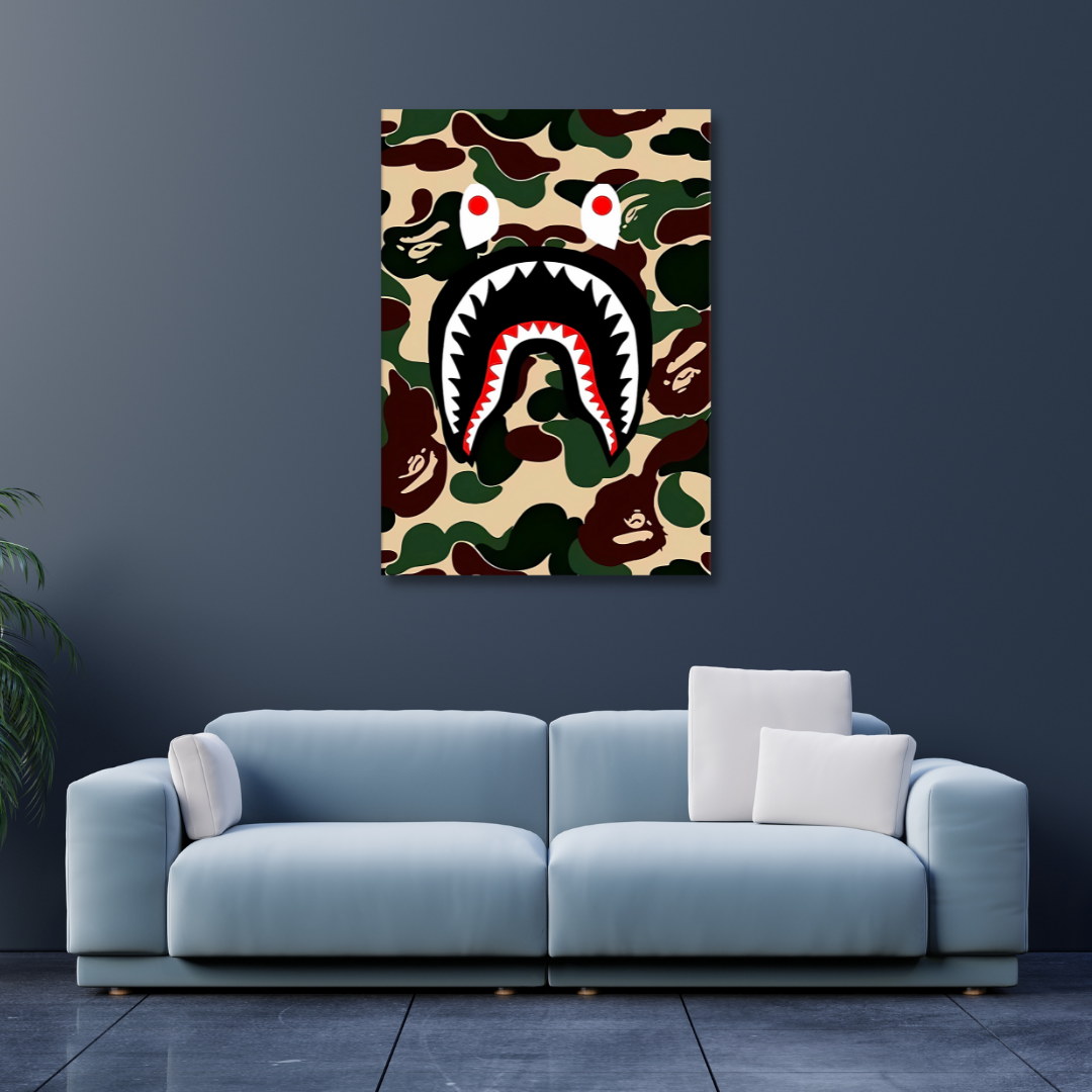 Canvas Wall Art - Bape Shark Artwork | Shop Today. Get it Tomorrow ...