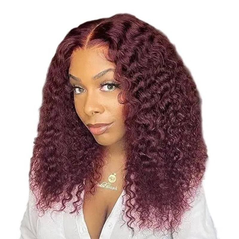16 Inch 13x4 HD Water Wave Lace Front Bob Wigs 99J Red Burgundy Colored | Shop Today. Get it ...