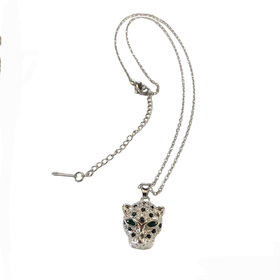 Ladies Stainless Steel Leopard Head Pendant Necklace | Shop Today. Get ...