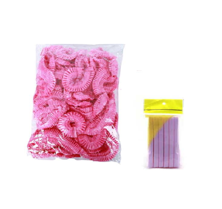 Pink Plastic Disposable Elastic Waterproof Hair Caps 100 Piece Plus ...