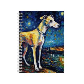 WHIPPET Starry Night Notebook Art Gift Idea Notepad Pad 116 | Shop ...