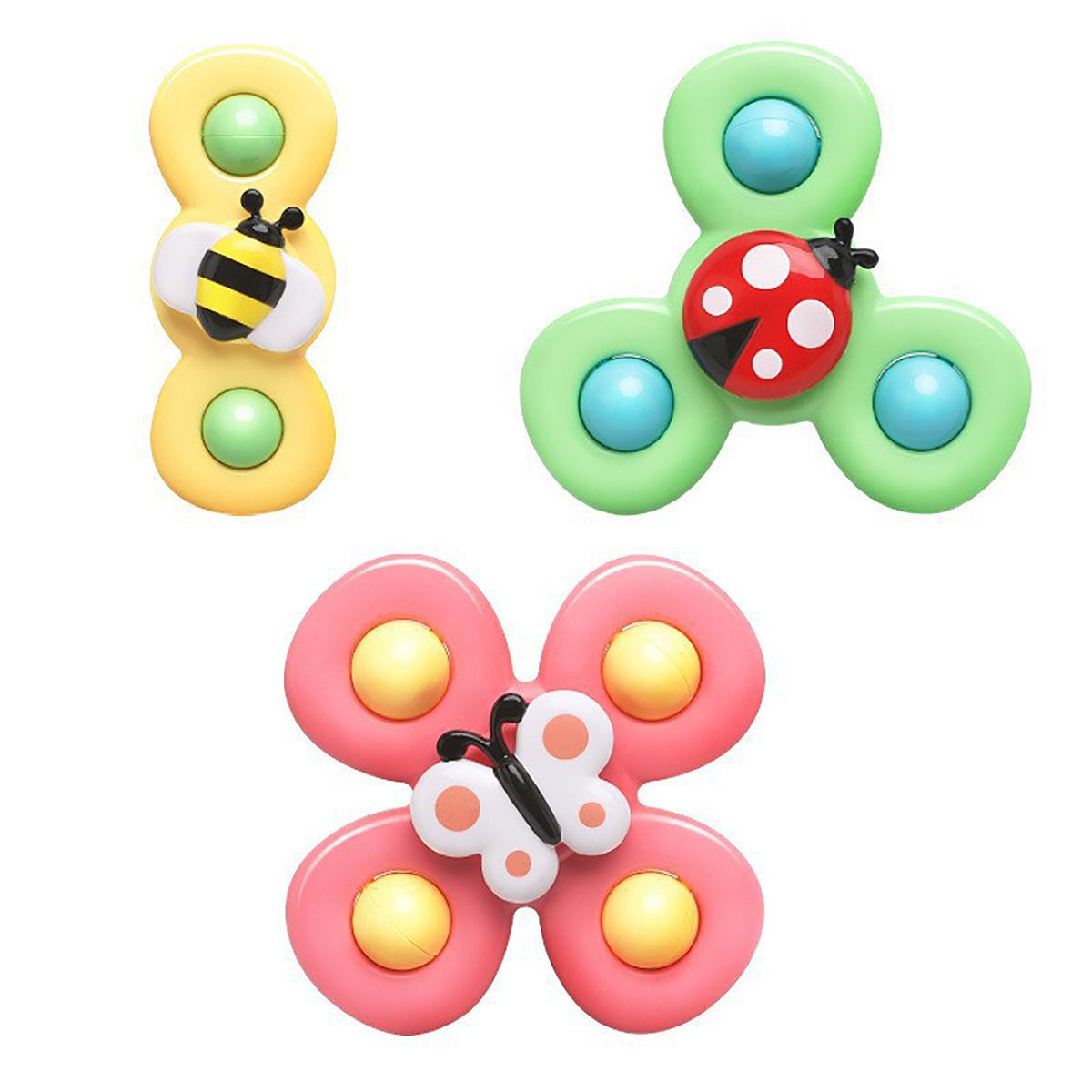 3PCS Suction Cup Spinner Toys Window Suction Toys Sensory Toys for Baby ...