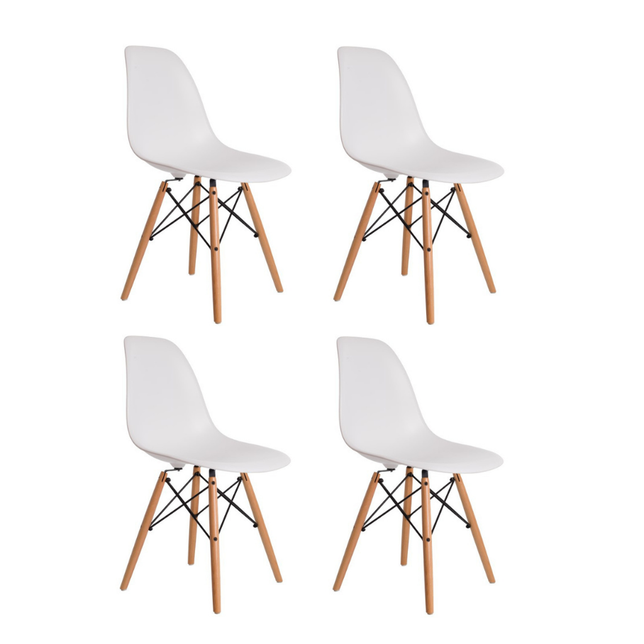 4 Pieces of Nordic Style Modern White Chairs | Shop Today. Get it ...
