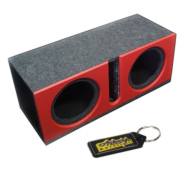 10" Double Subwoofer Box Enclosure Ported with Vinyl Front-Red & Key ...