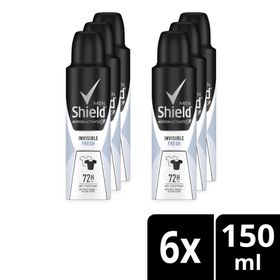Shield Men Invisible Fresh Antiperspirant Deodorant Body Spray 6x150ml ...