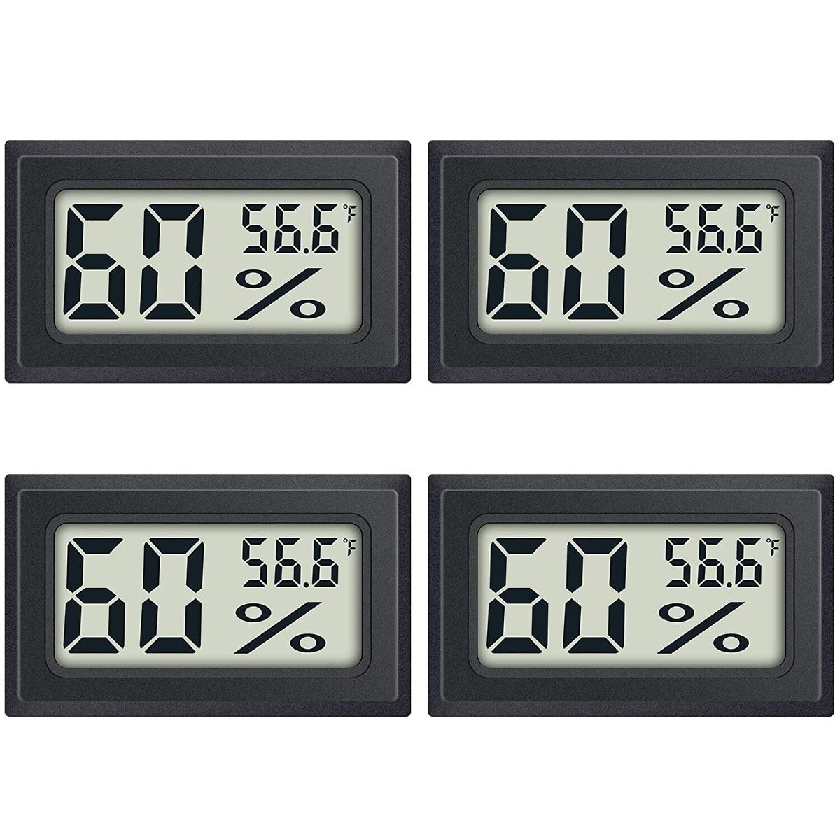 4 Piece Home Indoor Digital Hygrometer Thermometer Humidity Meter ...