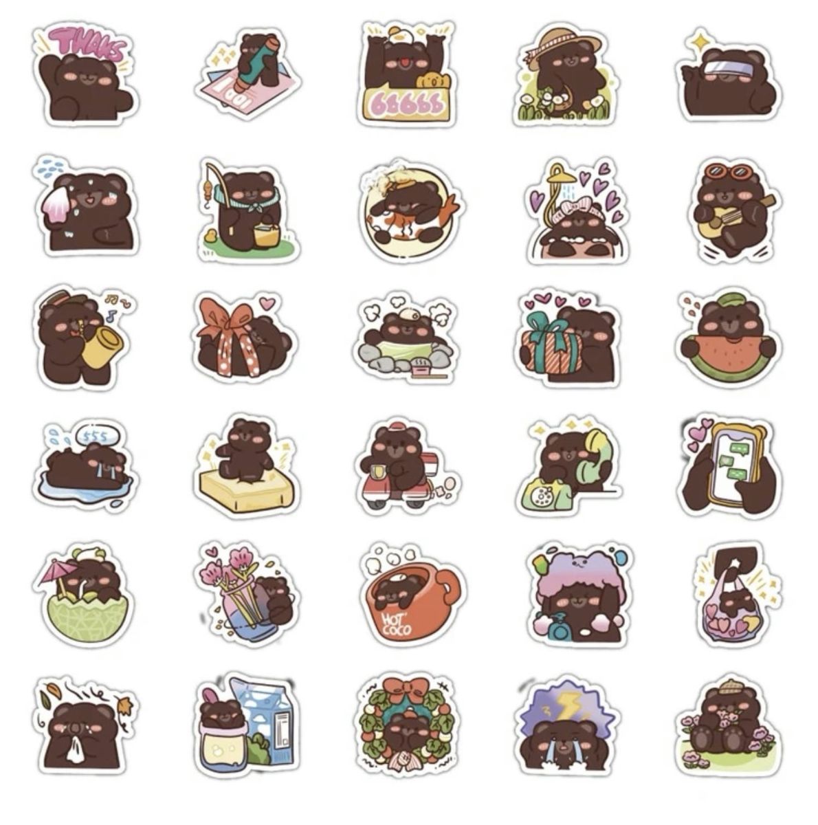 60 Pieces Bear Cartoon Stickers | Shop Today. Get it Tomorrow ...