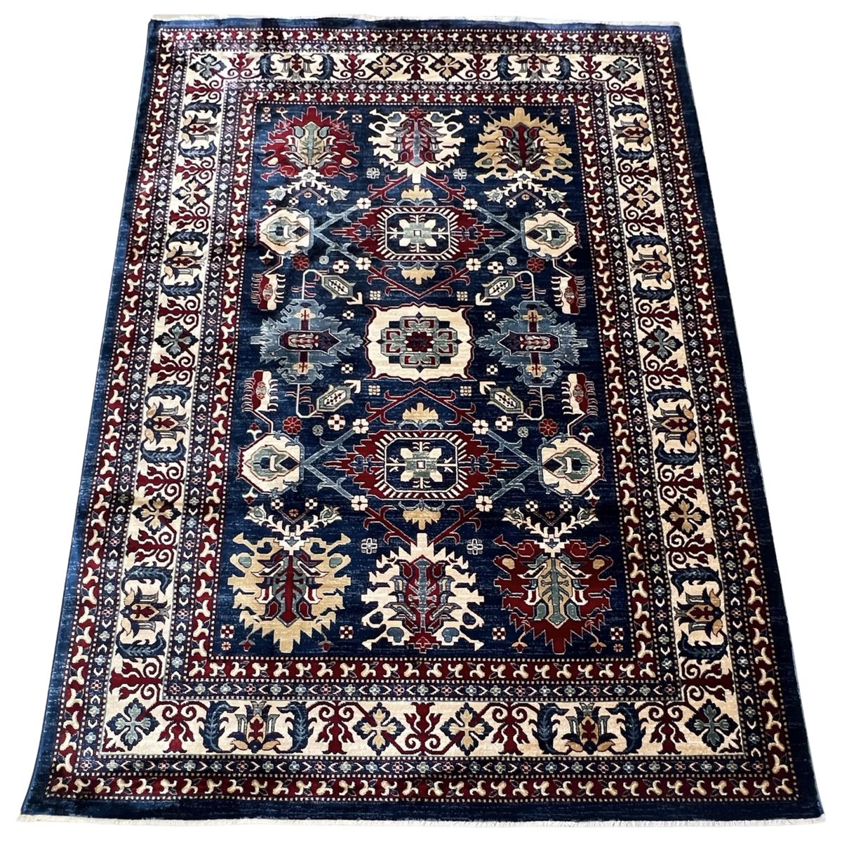 Floral Chobi Design Navy & Beige Area Rug - 230 x 160 cm | Shop Today ...