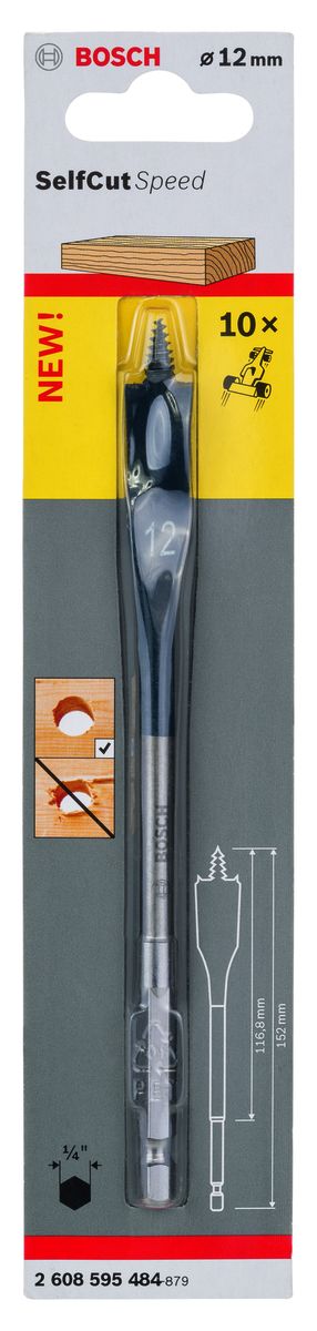 Self Cut Speed Spade Bit, Hexagon 12 x 152 mm | Shop Today. Get it ...