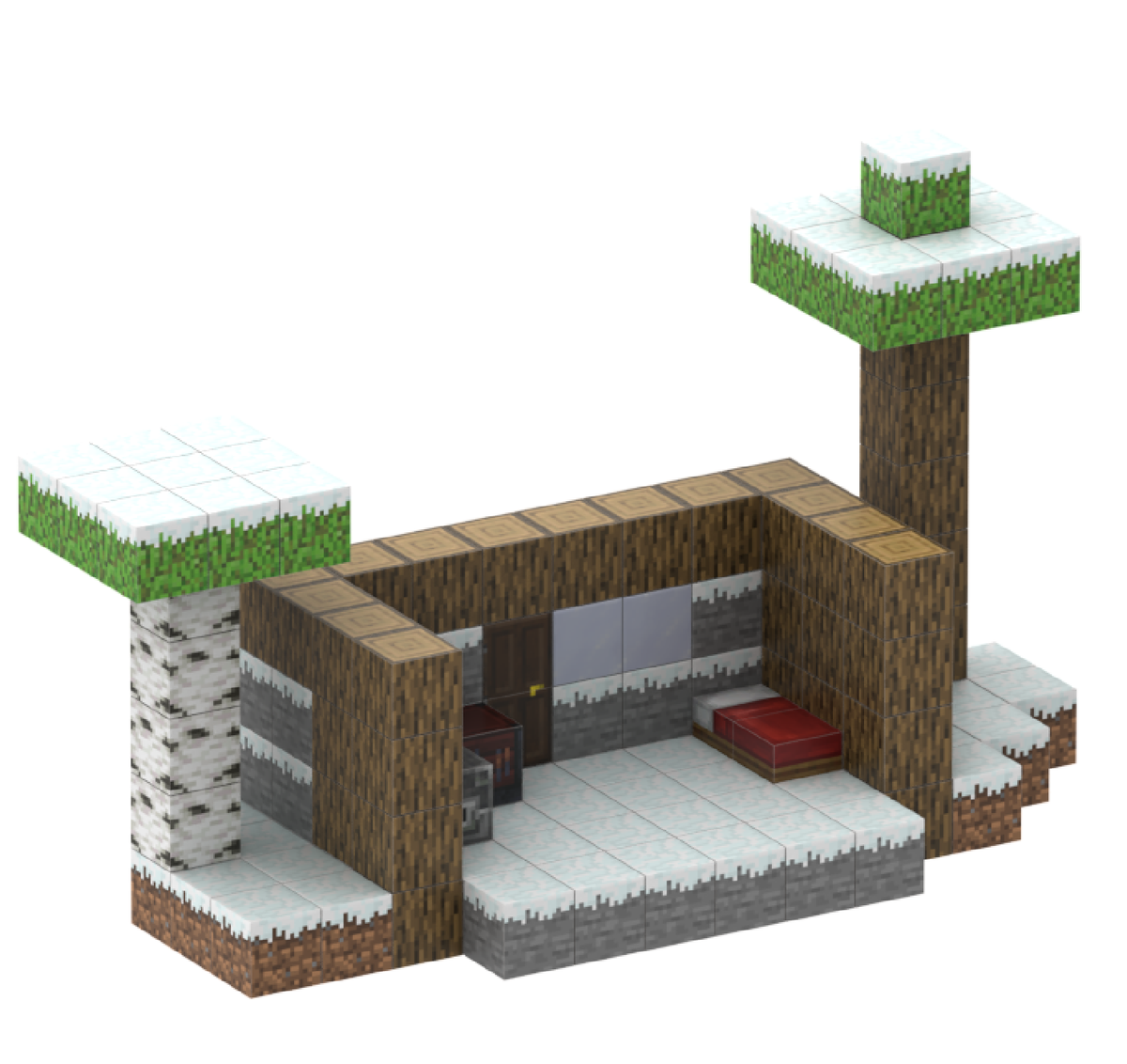 Magnetic Minecraft Blocks-Build Mine Magnet World - Lgloo - 128-piece ...