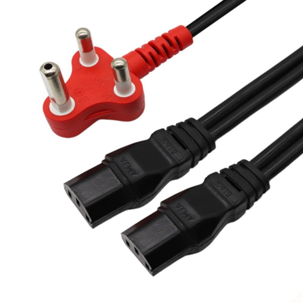 3-Pin Plug To Dual IEC C13 Power Splitter Cable - 1 To 2 PC Power Lead ...