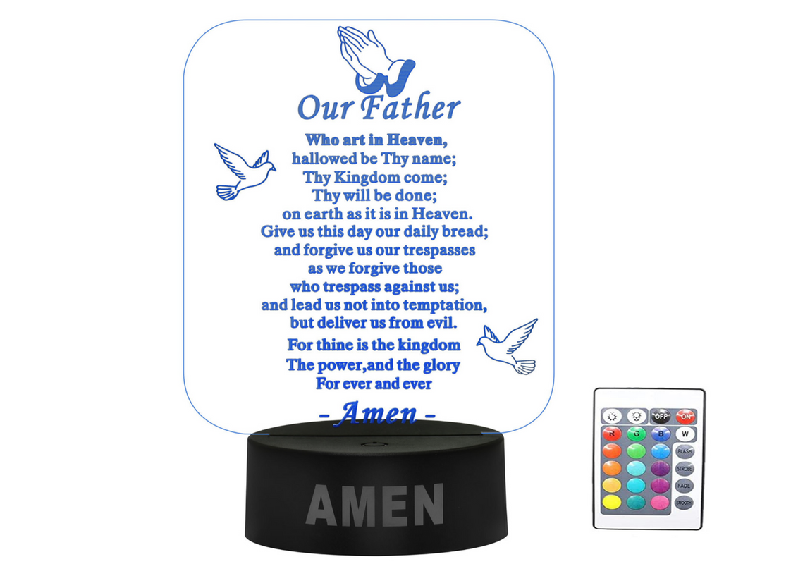 THE LORDS PRAYER - Illusional LED Lamp Light with Remote Control | Shop ...