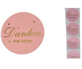 Pink Afrikaans DANKIE Business 500 stickers roll | Shop Today. Get it ...