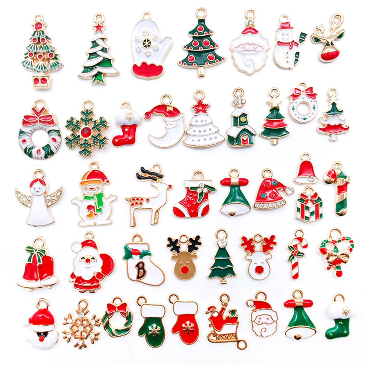 Christmas DIY Charms, Christmas Tree Snowflake Bell Bracelet Pendants ...