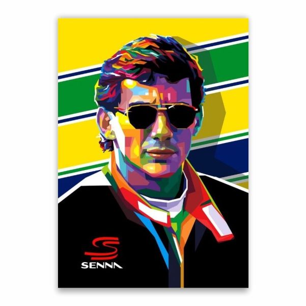 Ayrton Senna Portrait Cartoon Poster - A1 | Shop Today. Get it Tomorrow ...