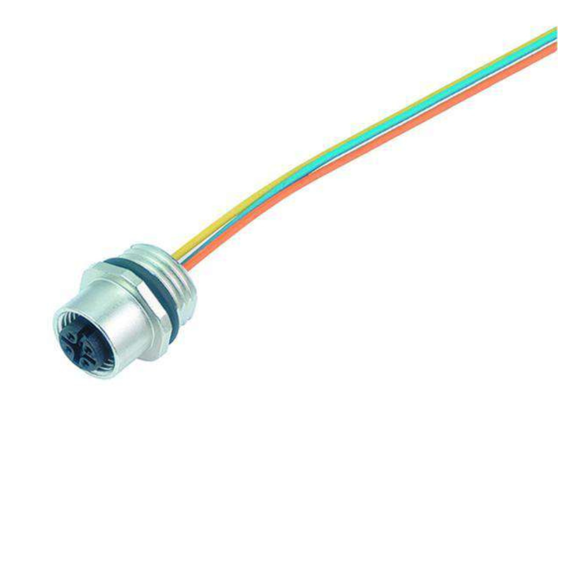 M12 D-Coded 4-Pin Female Socket, Rear Mount, Screw Lock | 09-3732-00-04 ...