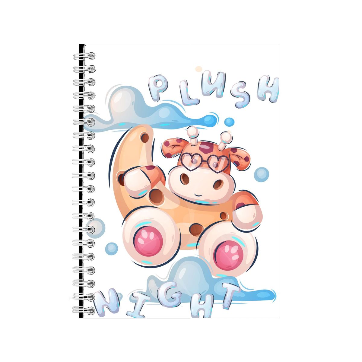 Plush Night A5 Notebook Spiral and Lined Kids Graphic Notepad Present ...
