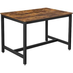 Rustic Kitchen Table - Modern Farmhouse Style, Sturdy Metal Base | Shop ...
