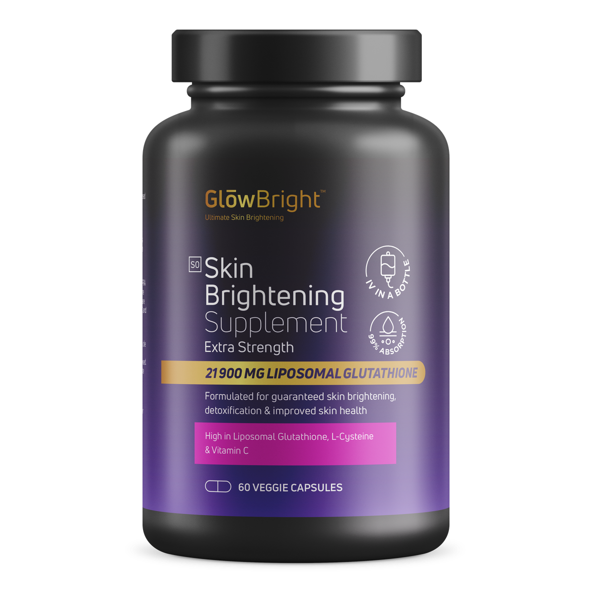 Glow Bright Skin Brightening Glutathione Supplement - 60 Capsules ...