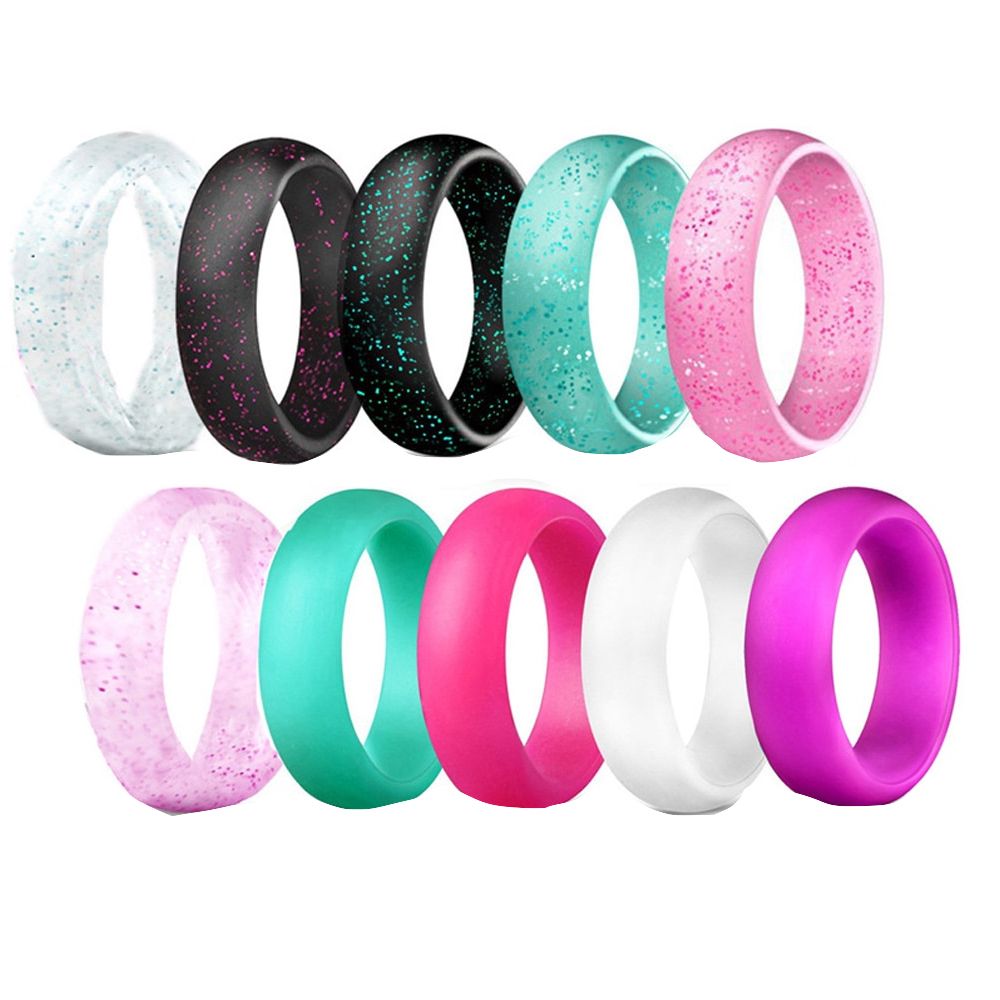 Silicone Rings Women 10 Set Glitter Bright | Shop Today. Get it ...