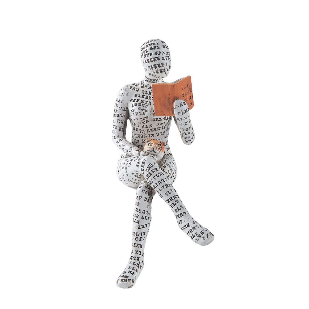 Reading Women Figurine Thinker Statue Modern Abstract Sculpture Decor ...