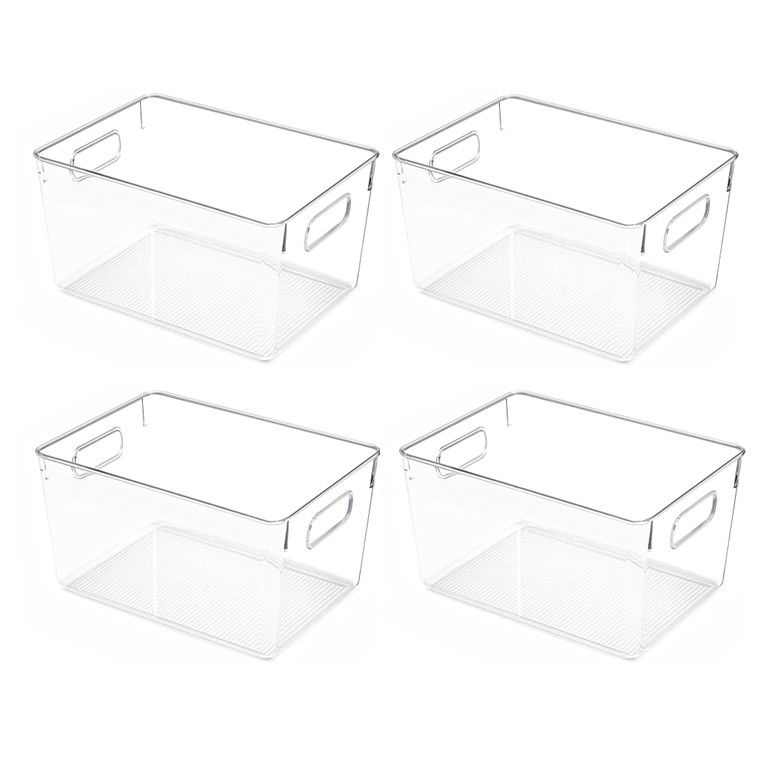 Extra-Large Clear Stackable Storage Boxes with Handles 4 Piece | Shop ...