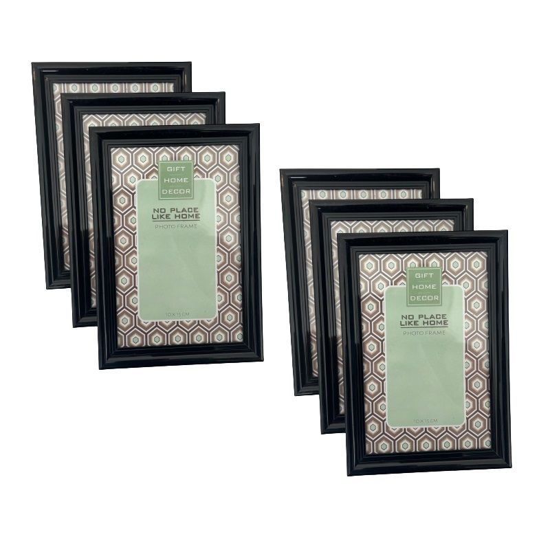 Plastic Picture Frames - Rectangle - Black - 10cm x 15cm 6 Piece | Shop ...