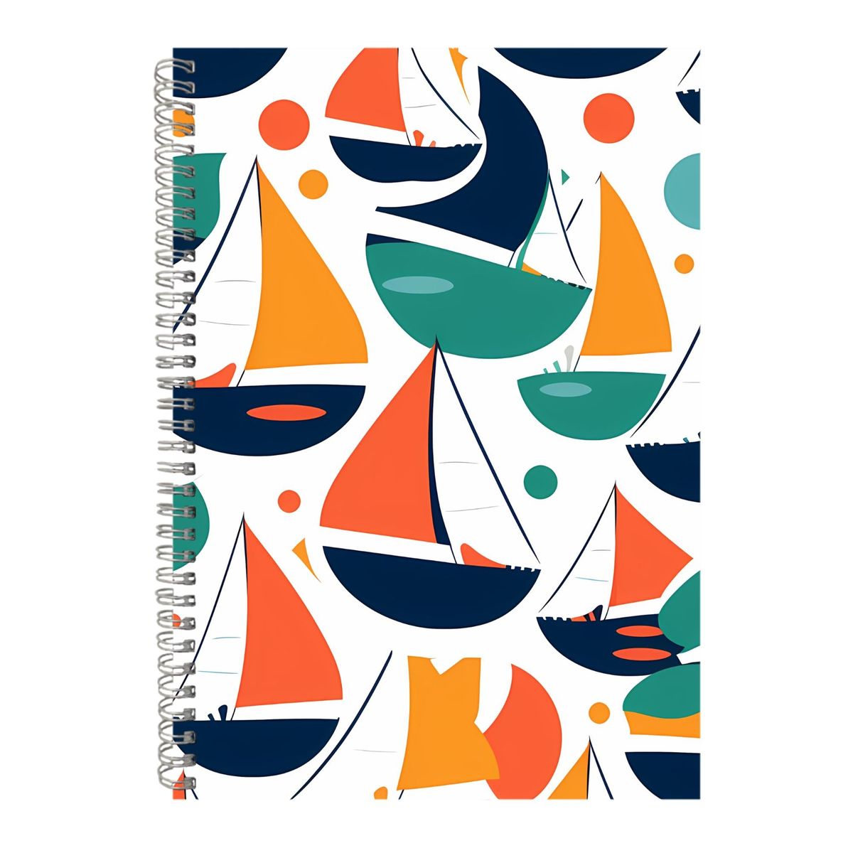 Boats_13 A4 Notebook Spiral Lined Boat Patterns Graphic Notepad Present ...