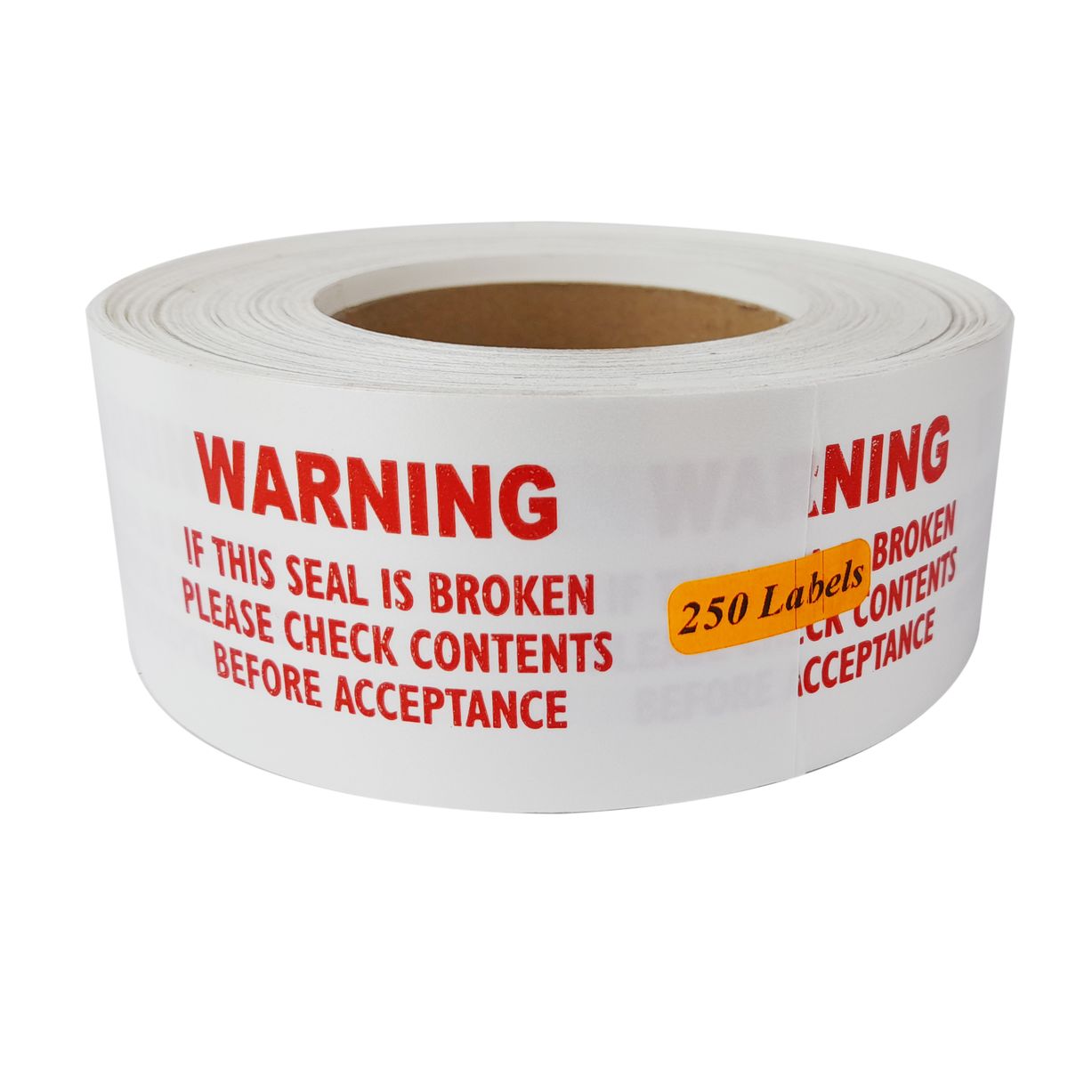 Alberton Labels - Tamper Proof Warning Seal Labels - Roll of 250 XL ...