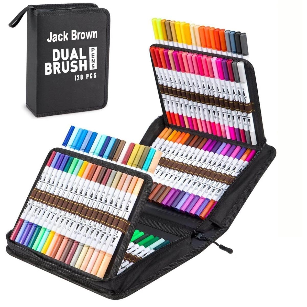 Jack Brown 120-Piece Fine & Brush Tip Artist Markers Set - White | Shop ...