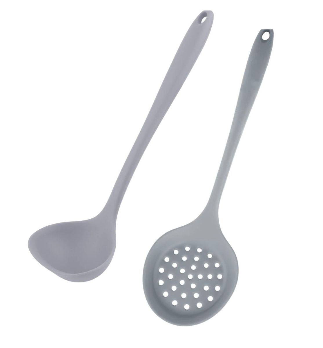 2 Pieces Heatproof Silicone Soup Spoon & Slotted Spoon | Shop Today ...
