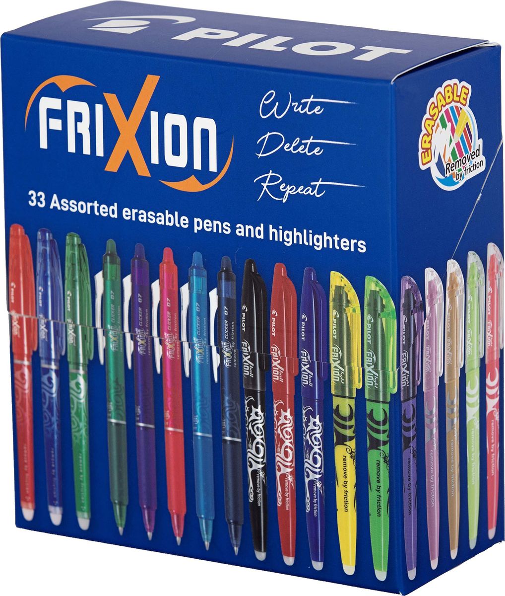 Pilot Frixion Erasable - Box of 33 Assorted Pens and Highlighters ...