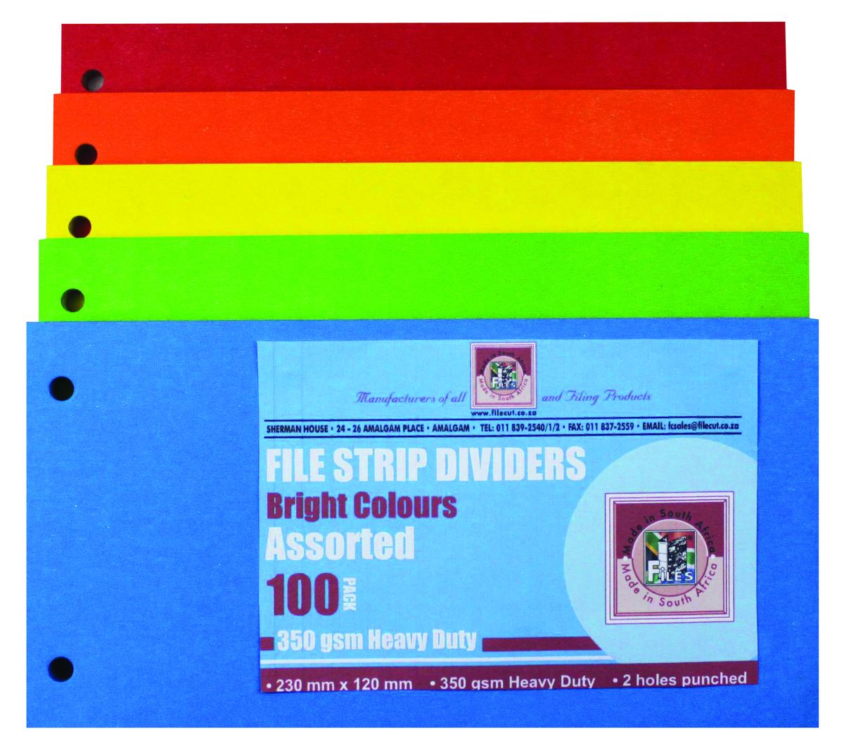 Files 100 Pack Heavy Duty Strip Divider Cards Assorted Colours | Shop ...