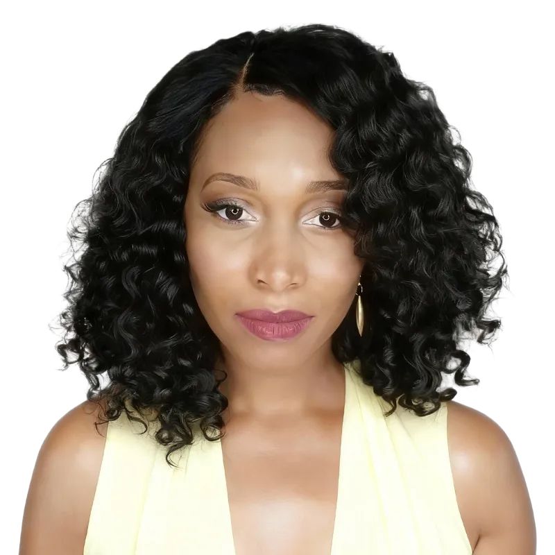 Geebuy 14 inch Curl Malaysian Wig HD Lace Frontal Ear To Ear Wig Deep ...