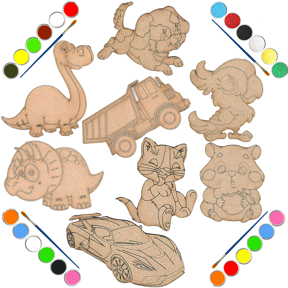 Wood Art Craft Set - Boy Fun - 8 Paint Creations | Shop Today. Get it ...