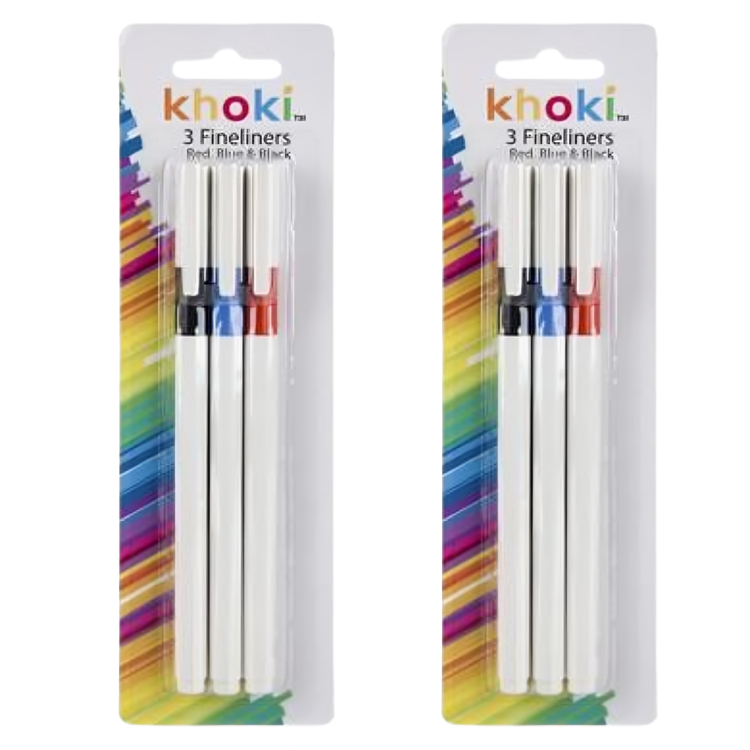 BULK PACK 2 - Khoki - Pen Fineliner - red/blue/black 0 .4mm | Shop ...